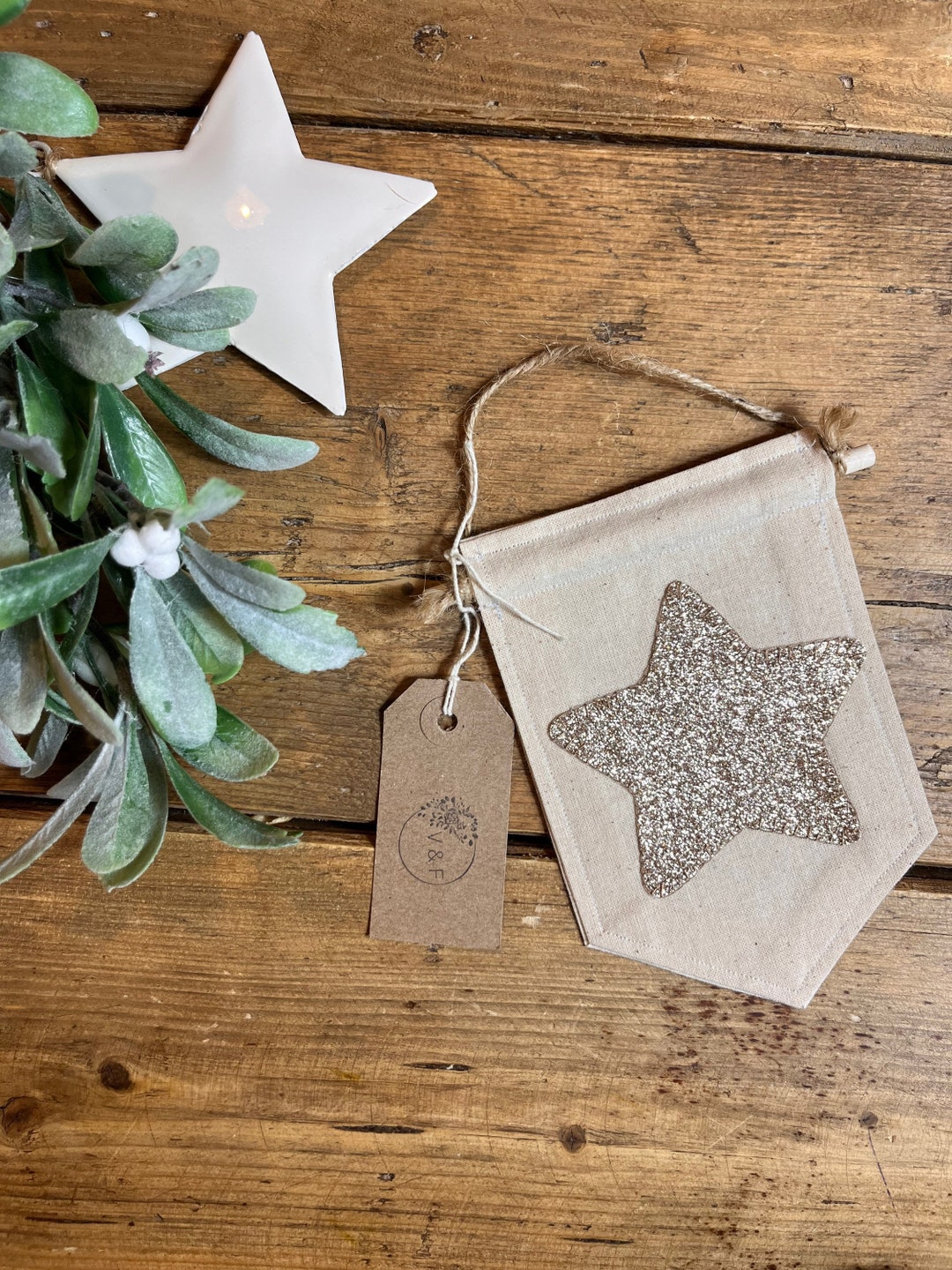 Gold Star Mini Banner - Etsy