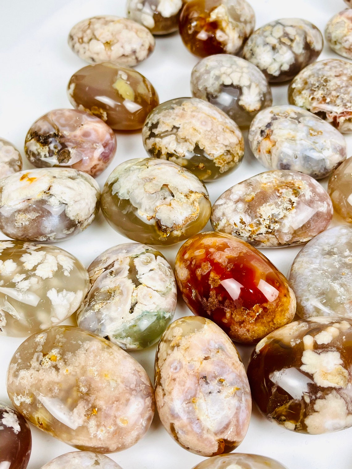 Flower Agate Palm Stone natural flower agate tumbled flower | Etsy