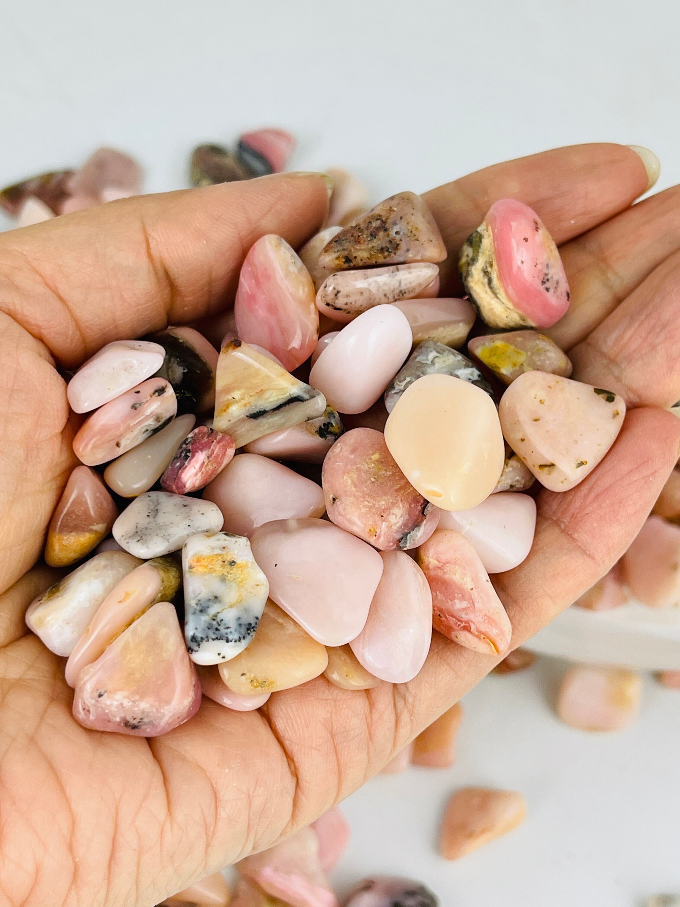 20g Pink Opal tumbled stone small pink opal tumble pink opal | Etsy