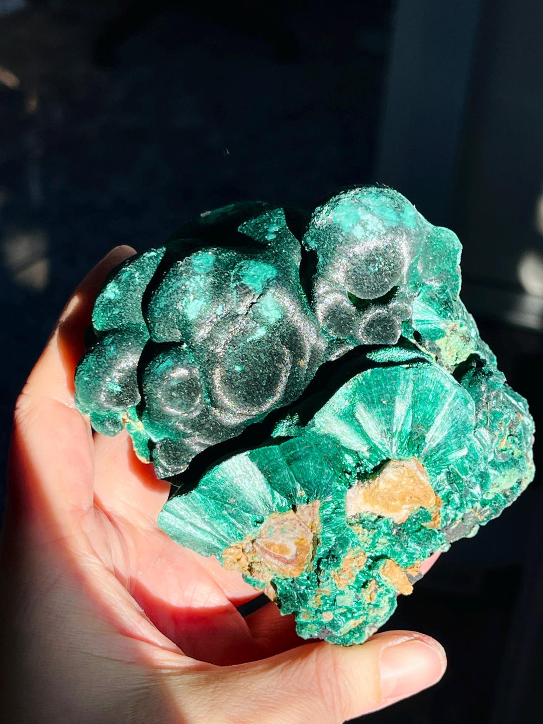 Malachite Specimen, 669g Unique Velvet Cat Eye Malachite, Rare ...