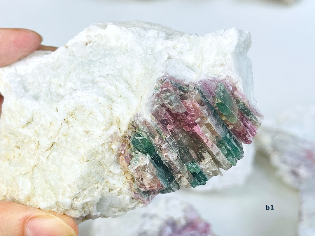 Watermelon Tourmaline Specimen, Multicolor Tourmaline , Raw Bi-color ...