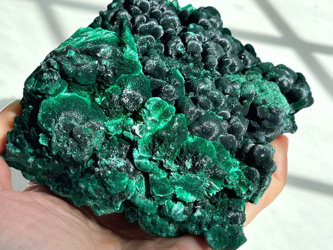 Malachite Specimen, 944g Botryoidal Malachite, Unique Velvet Cat Eye ...