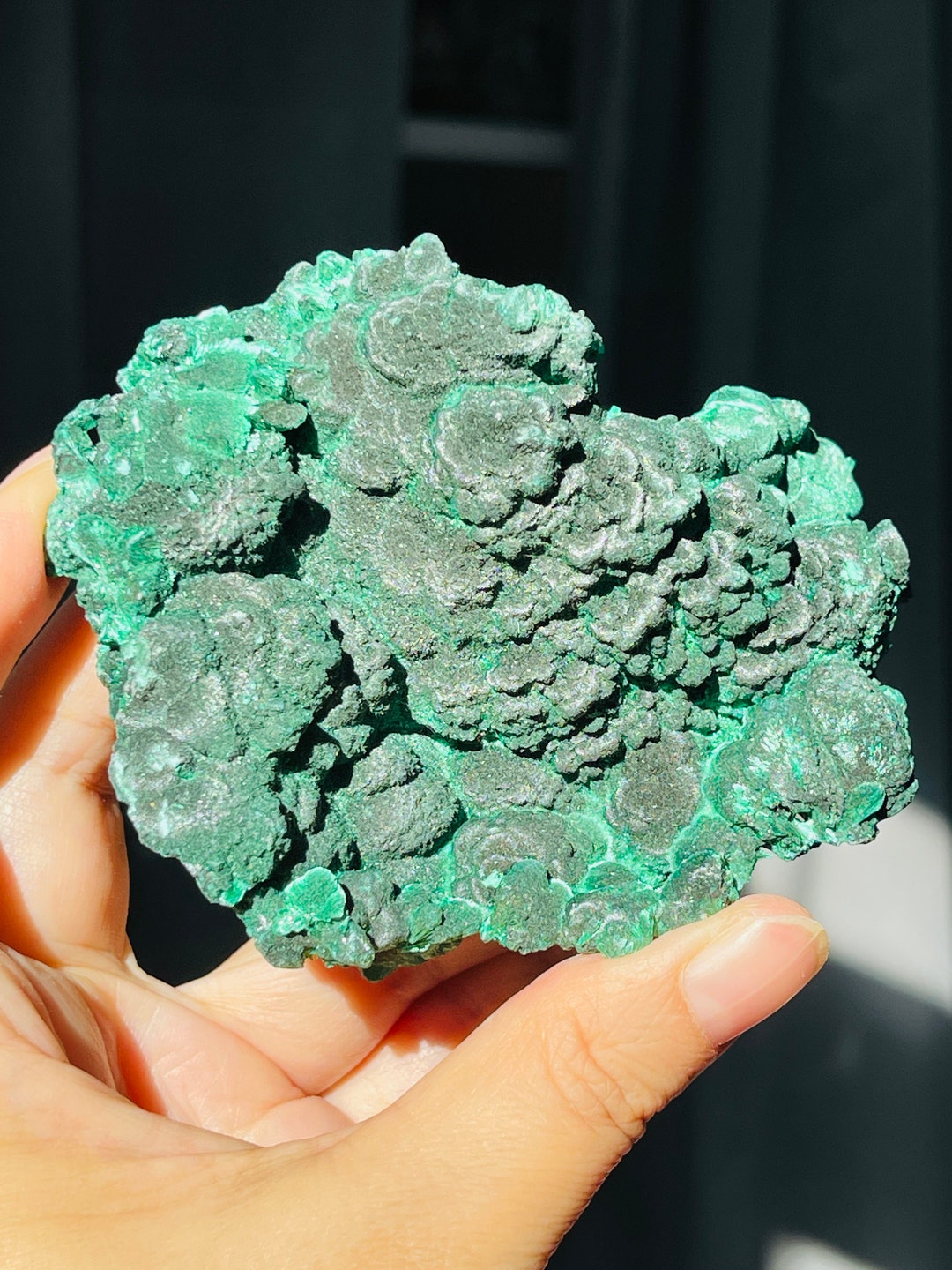 Botryoidal Malachite Specimen: Velvet Cat Eye Luster, Congo Mineral ...