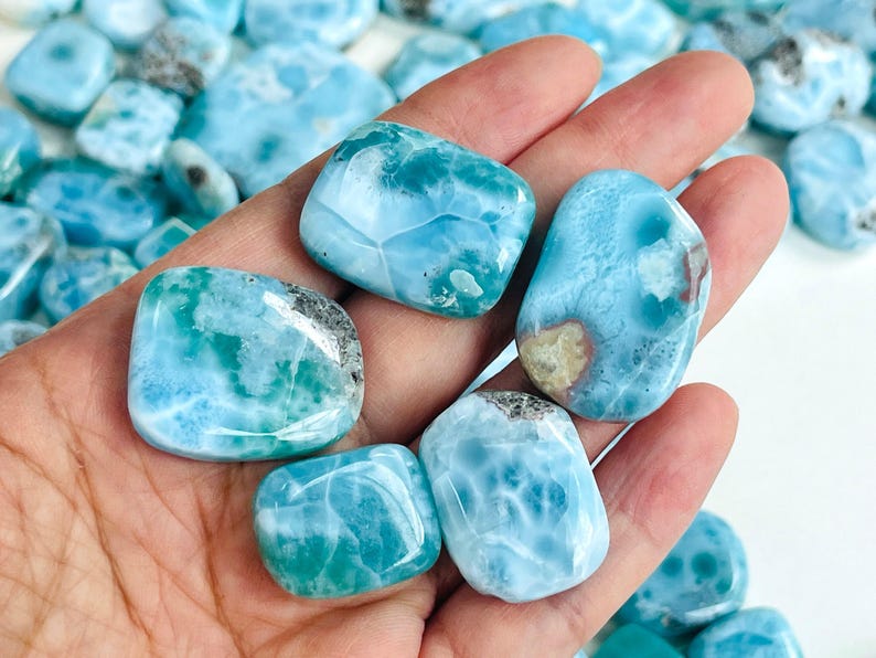 Natural Larimar Tumbled Pocket Stone, High-quality Crystal Gift - Etsy