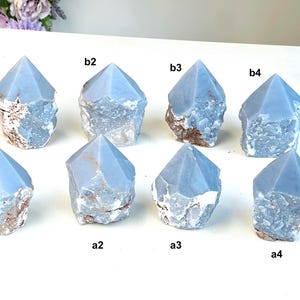 Angelite Point: Rare Light Blue Crystal Tower, Polished Peruvian ...