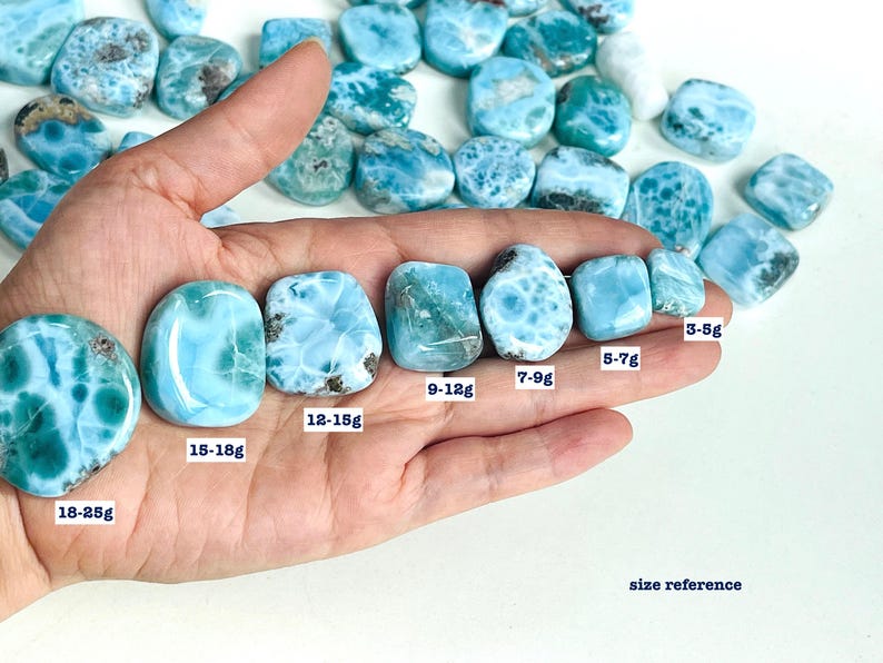 Natural Larimar Tumbled Pocket Stone, High-quality Crystal Gift - Etsy