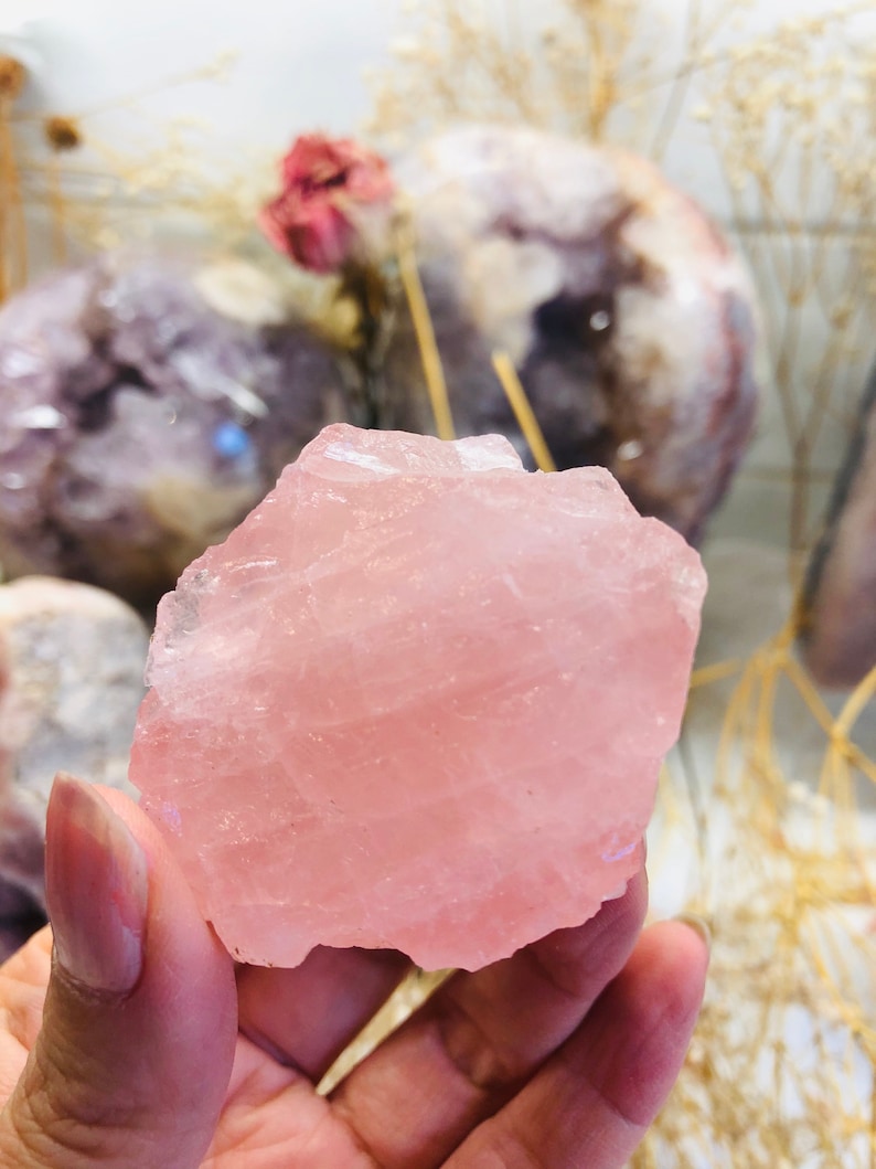 Rose Quartz Raw Natural Healing Crystal Large Rose Quartz - Etsy
