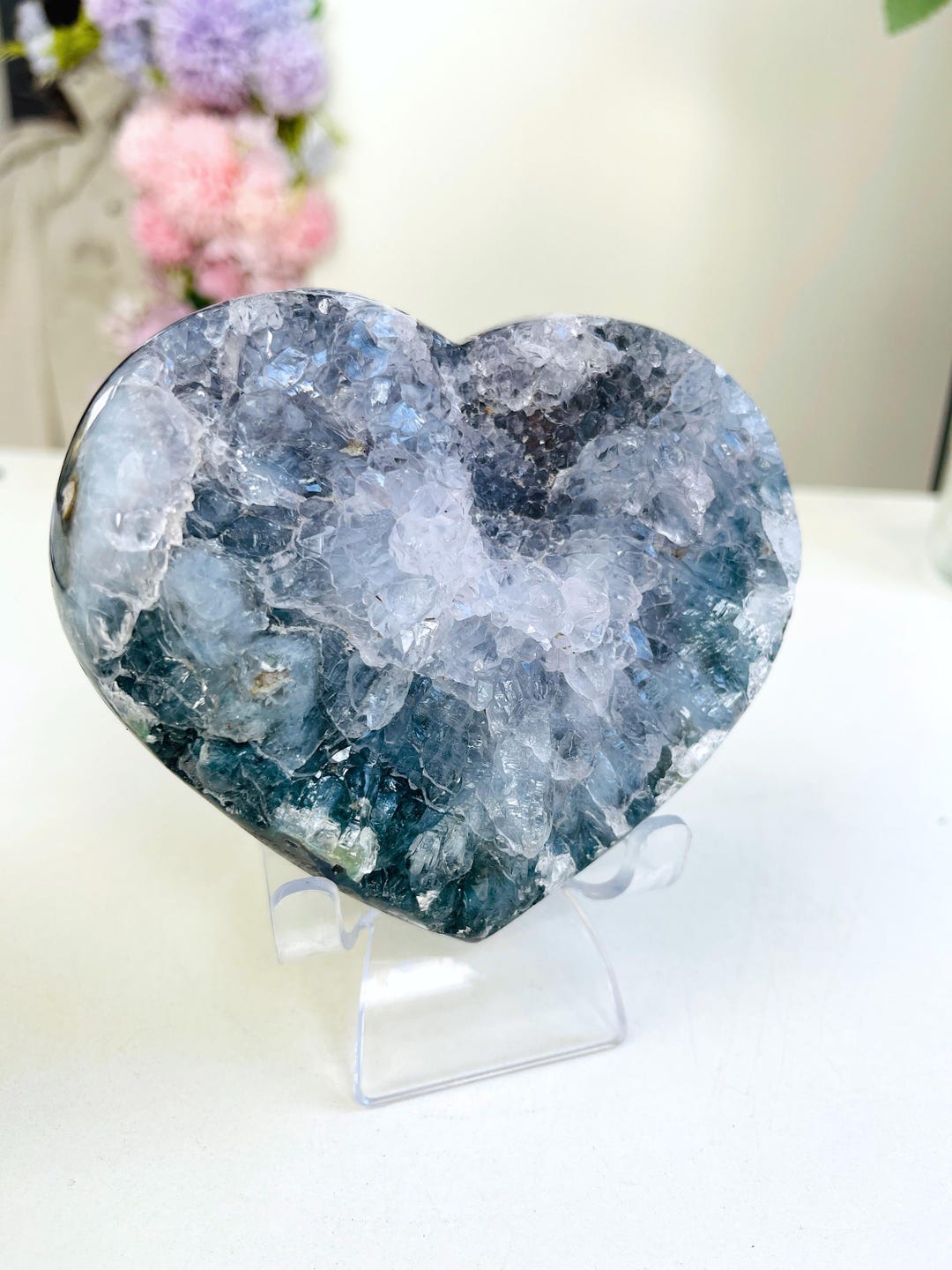 Rare Amethyst Flower Heart, Special Amethyst Flower Polished Crystal ...