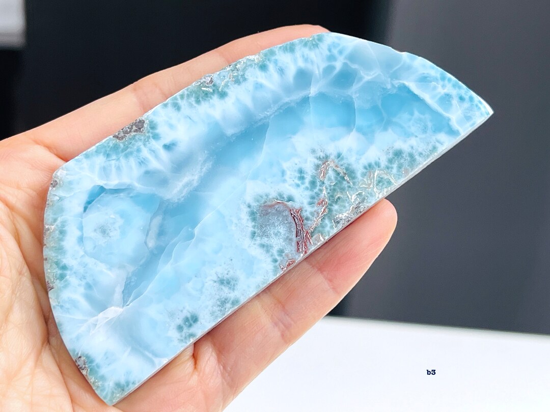 Larimar Freeform, Large Polished Larimar Slab, Polished Larimar Slabs ...