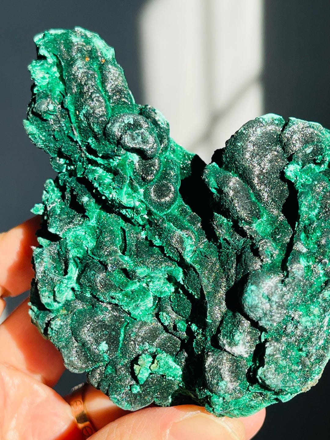 Rare Malachite Specimen,294g Velvet Malachite, Raw Malachite Crystal, Unique Crystal Gift ...