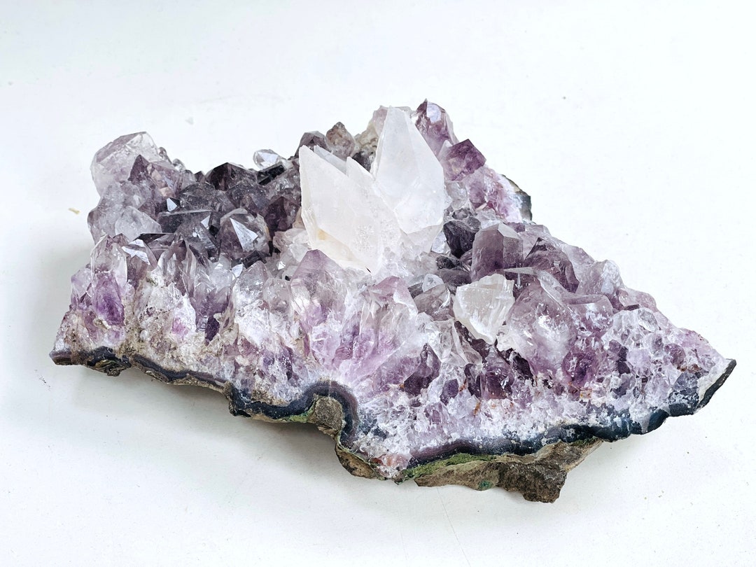 Amethyst Calcite Mineral Specimen: Rainbow Inclusions, Brazil, Crystal ...