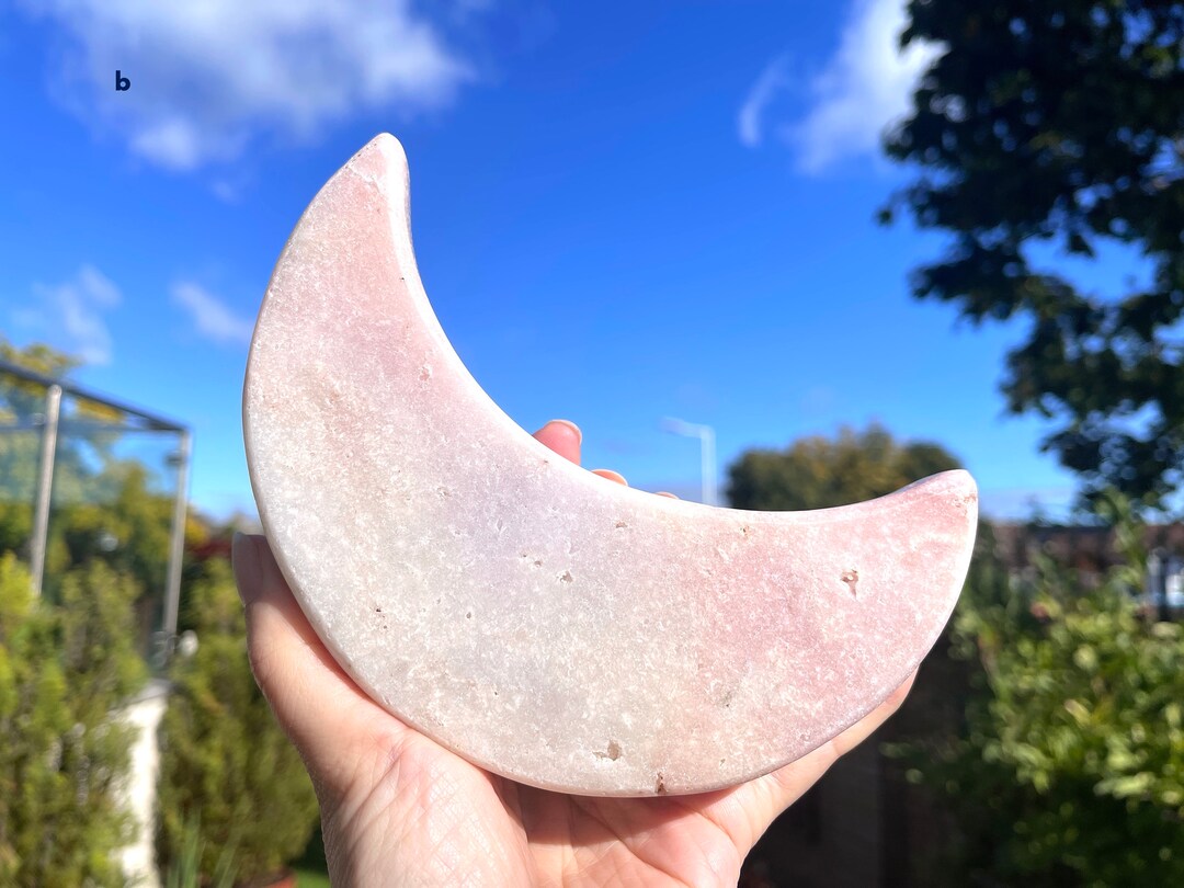 Pink Amethyst Crescent Moon, Xxlarge Sparkling Pink Amethyst Moon, Rare ...