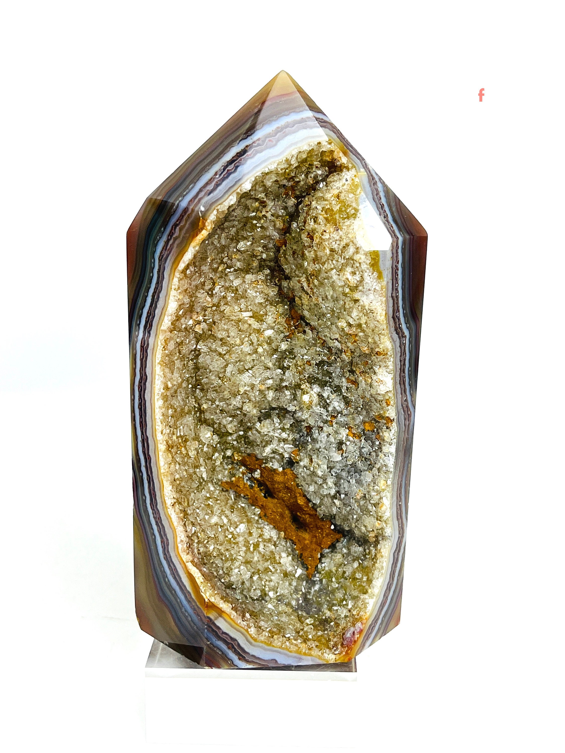 Agate Tower Premium Quality Agate Druzy Tower Point Natural | Etsy