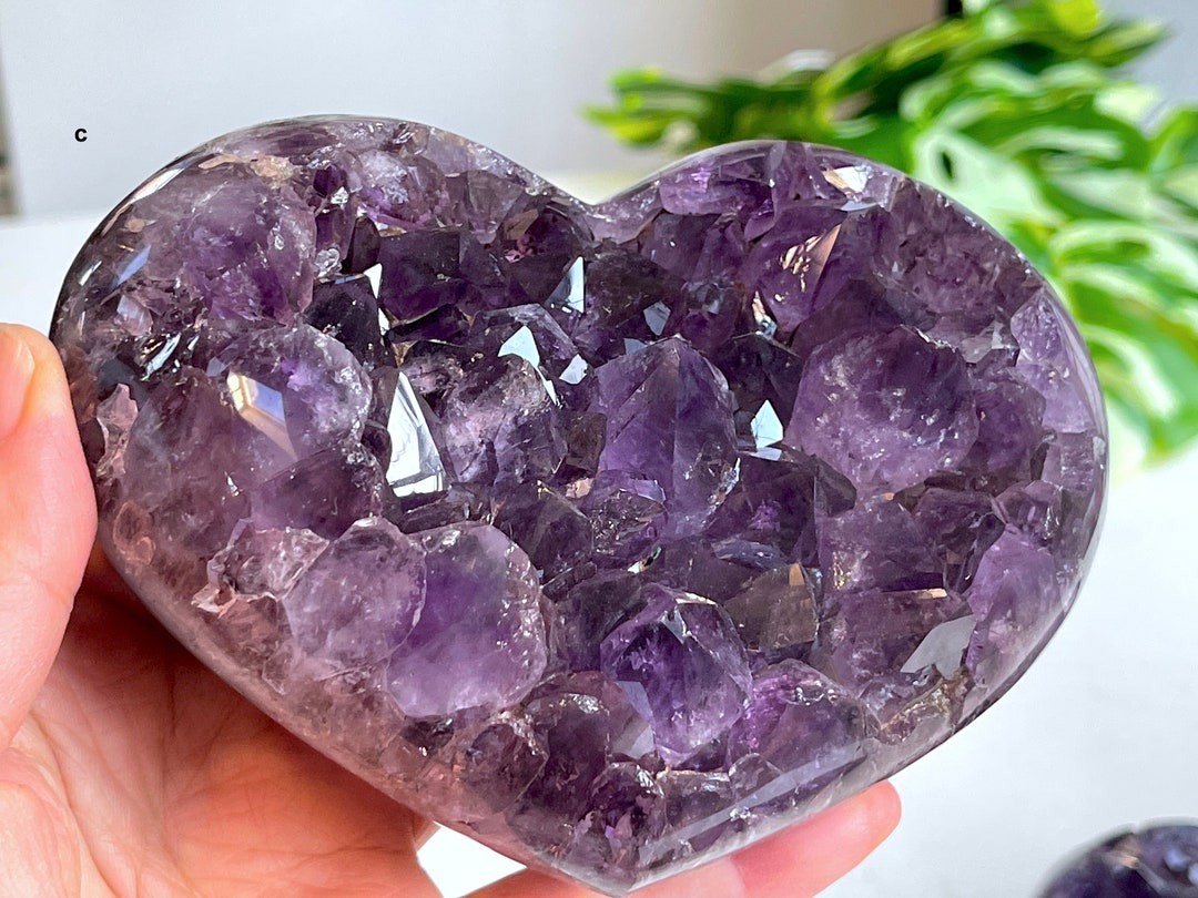 Amethyst Heart, Amazing Large Druzy Amethyst Crystal Heart , High ...
