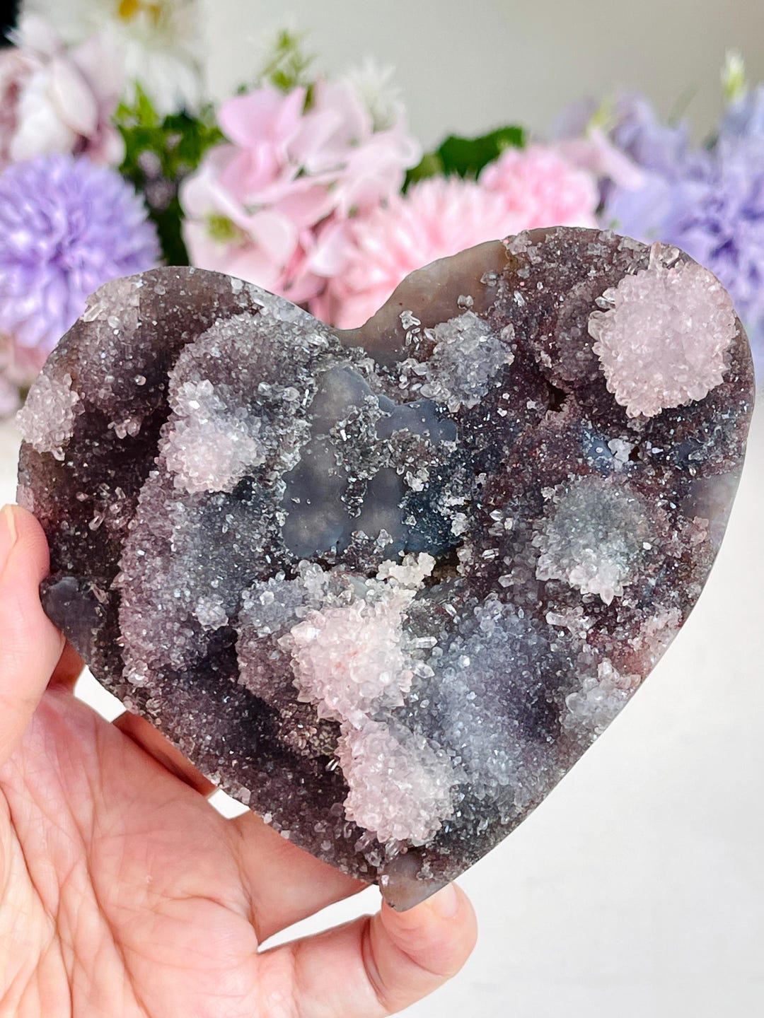 Rare Amethyst Flower Heart, Special Amethyst Flower Polished Crystal ...