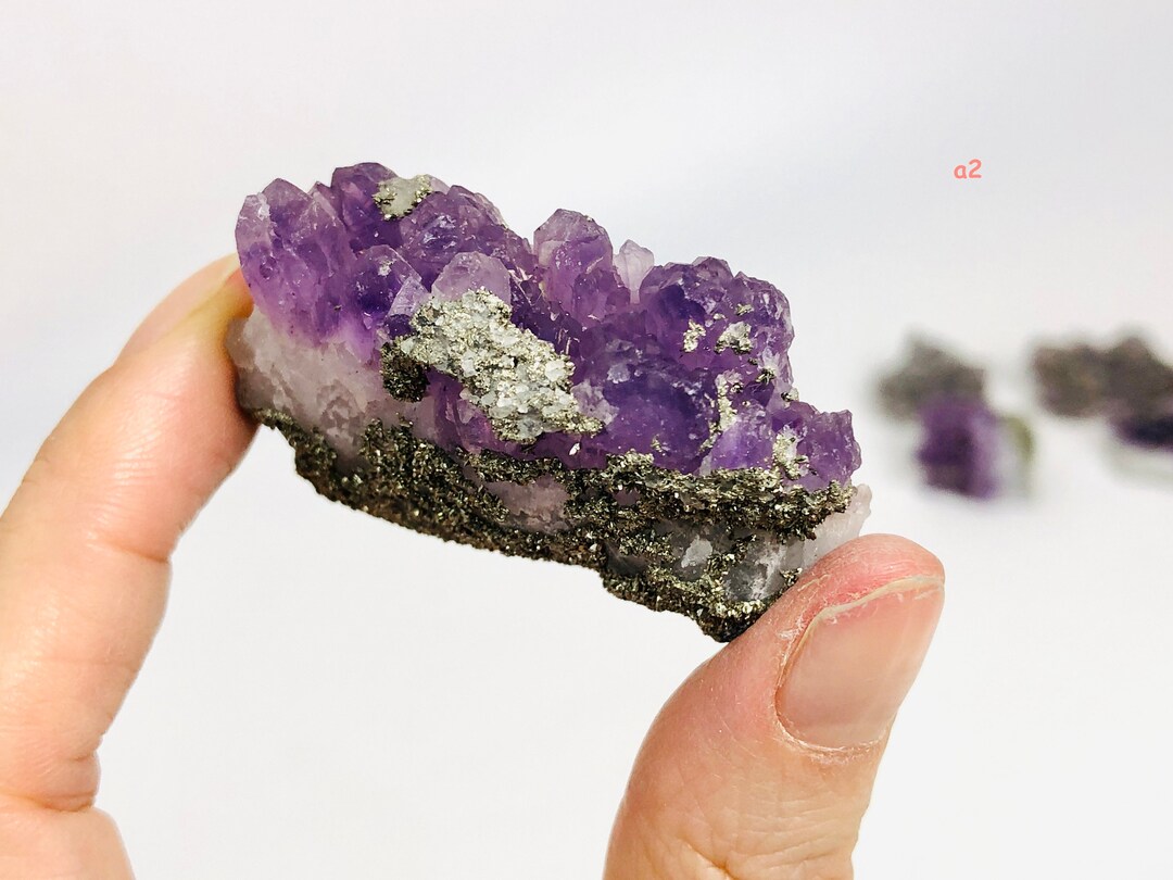 Rare Amethyst With Pyrite Specimens, Amethyst and Pyrite Mineral ...
