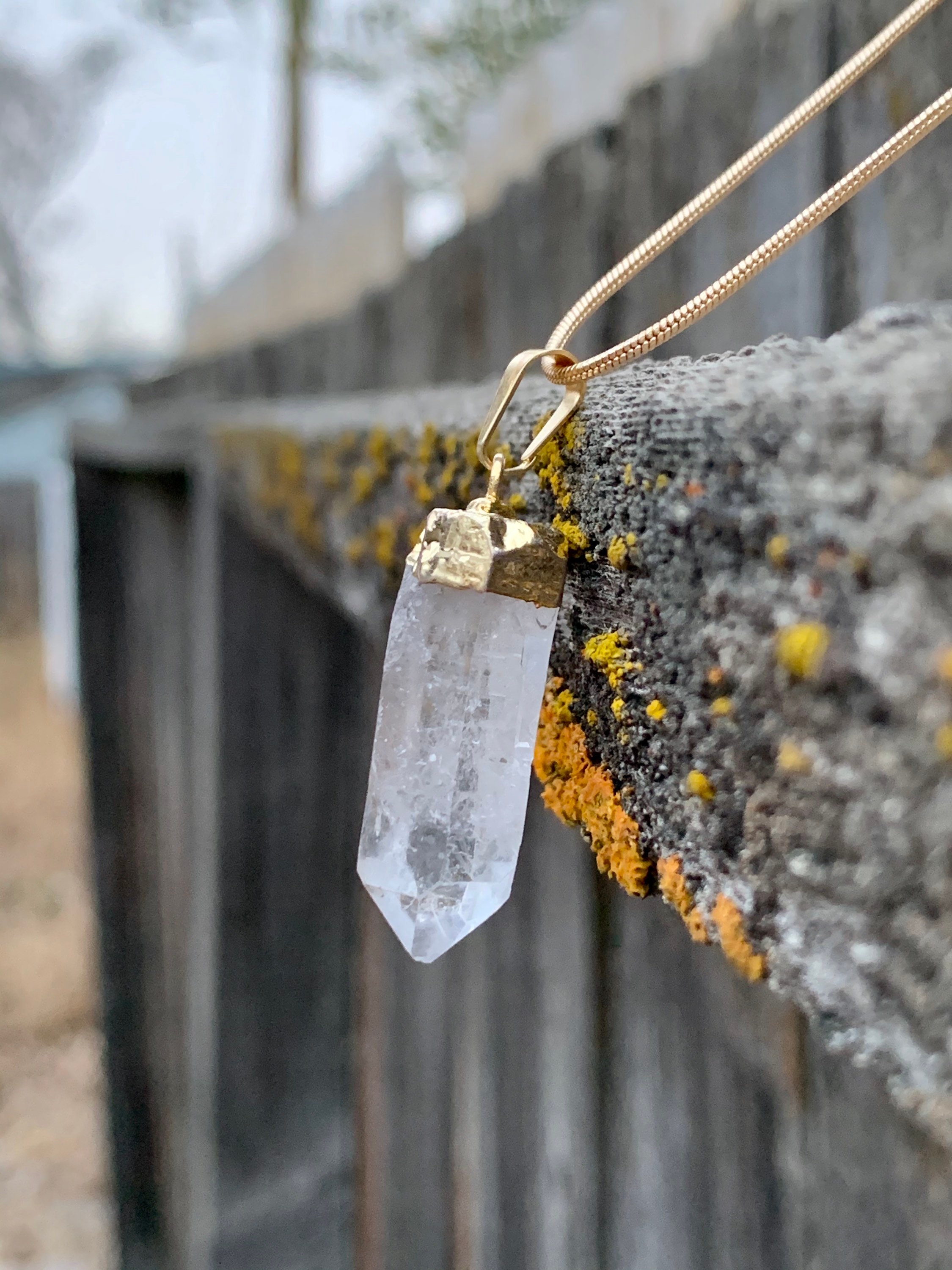 Quartz Crystal Necklace Small Crystal Necklace Small Quartz Necklace ...