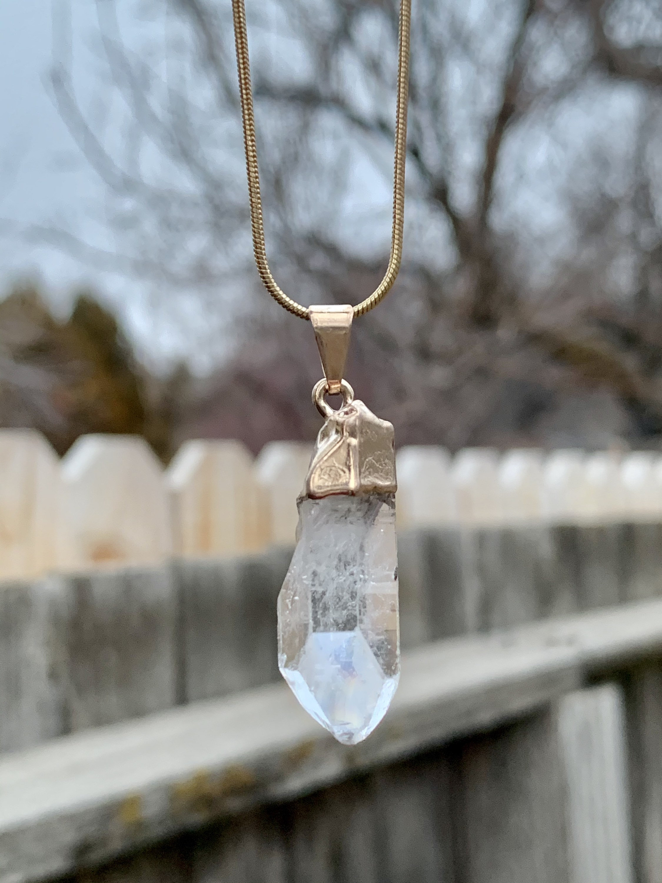 Quartz Crystal Necklace Small Crystal Necklace Small | Etsy