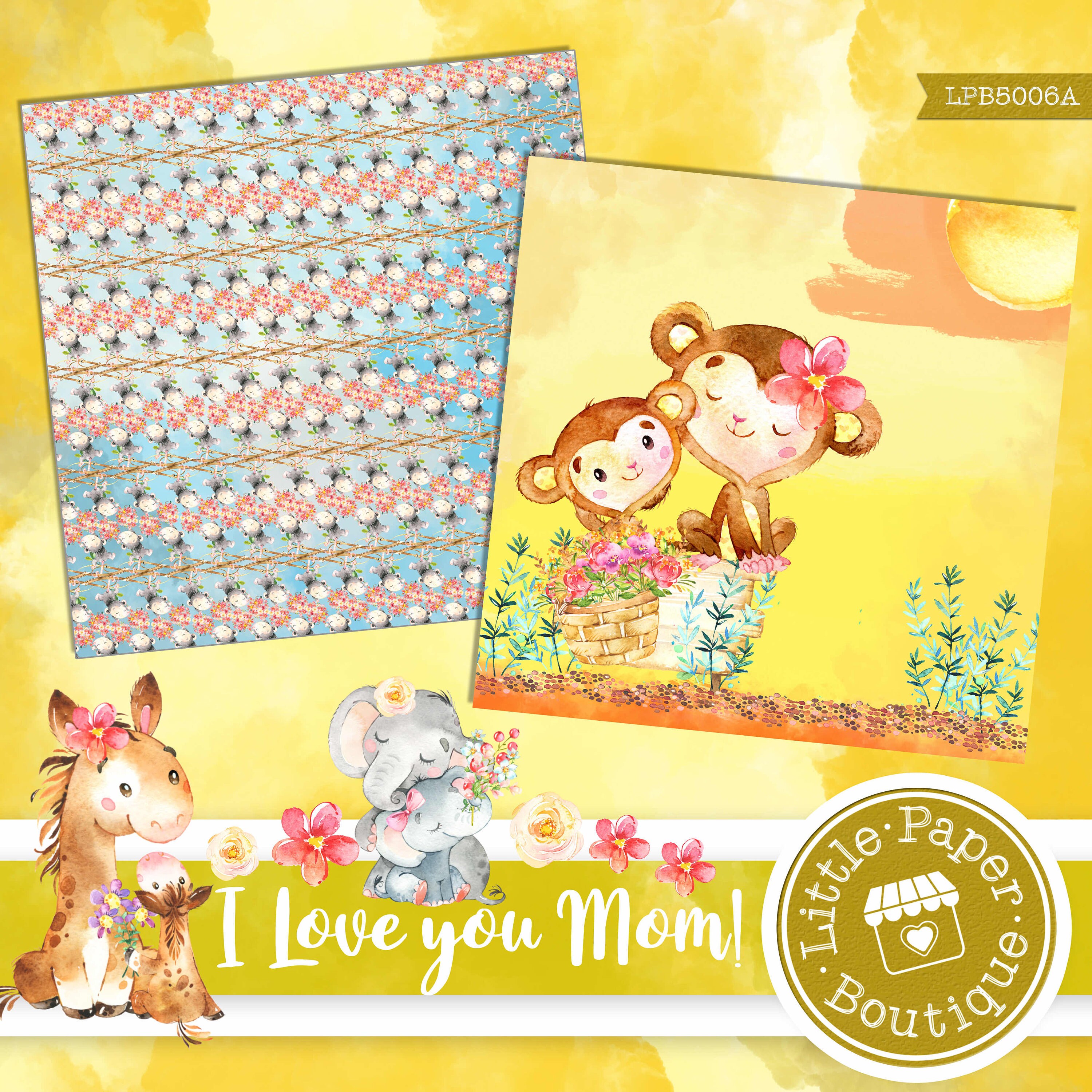 Baby Girl Digital Paper Mother and Baby Mommy and Me Digital - Etsy