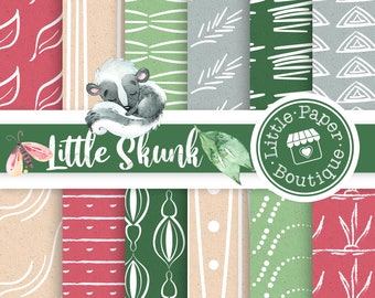 Green Digital Paper Pack Polka Dots Stripes Background St. | Etsy