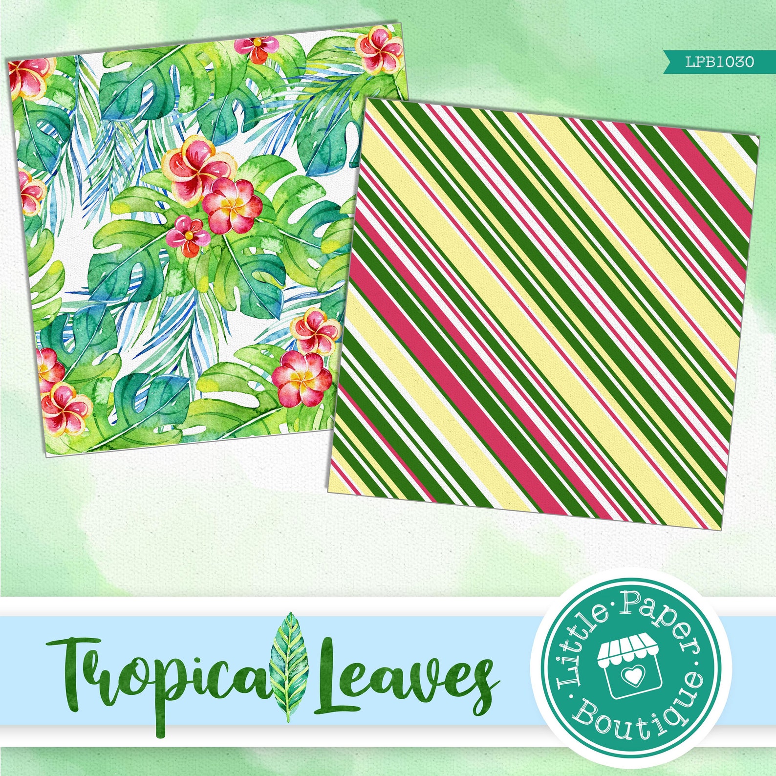 Tropical Leaves Digital Paper Tropical Paper Tropical - Etsy