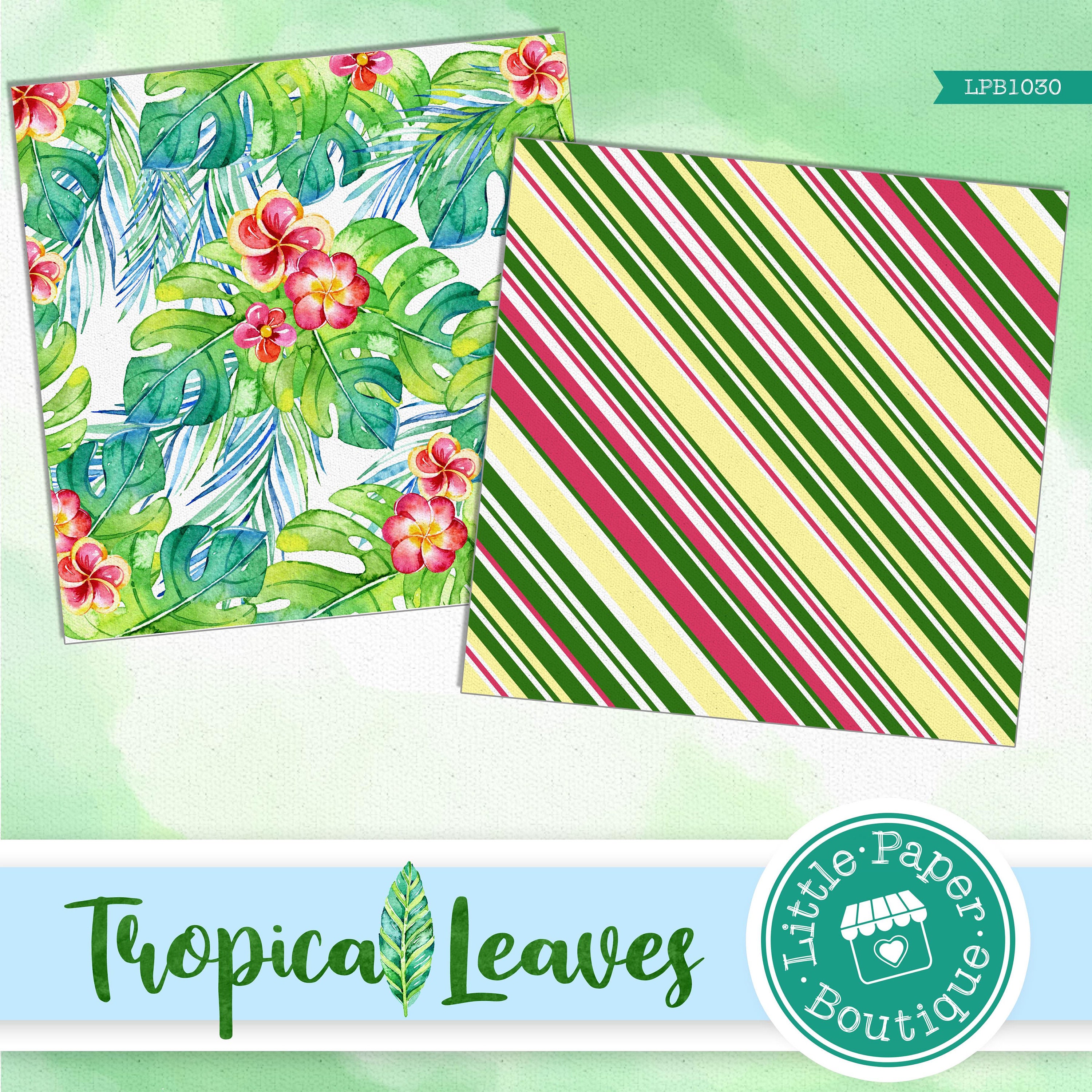Tropical Leaves Digital Paper Tropical Paper Tropical - Etsy