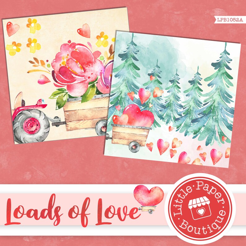 Watercolor Sweet Valentine Digital Paper Pack Romantic Hand - Etsy