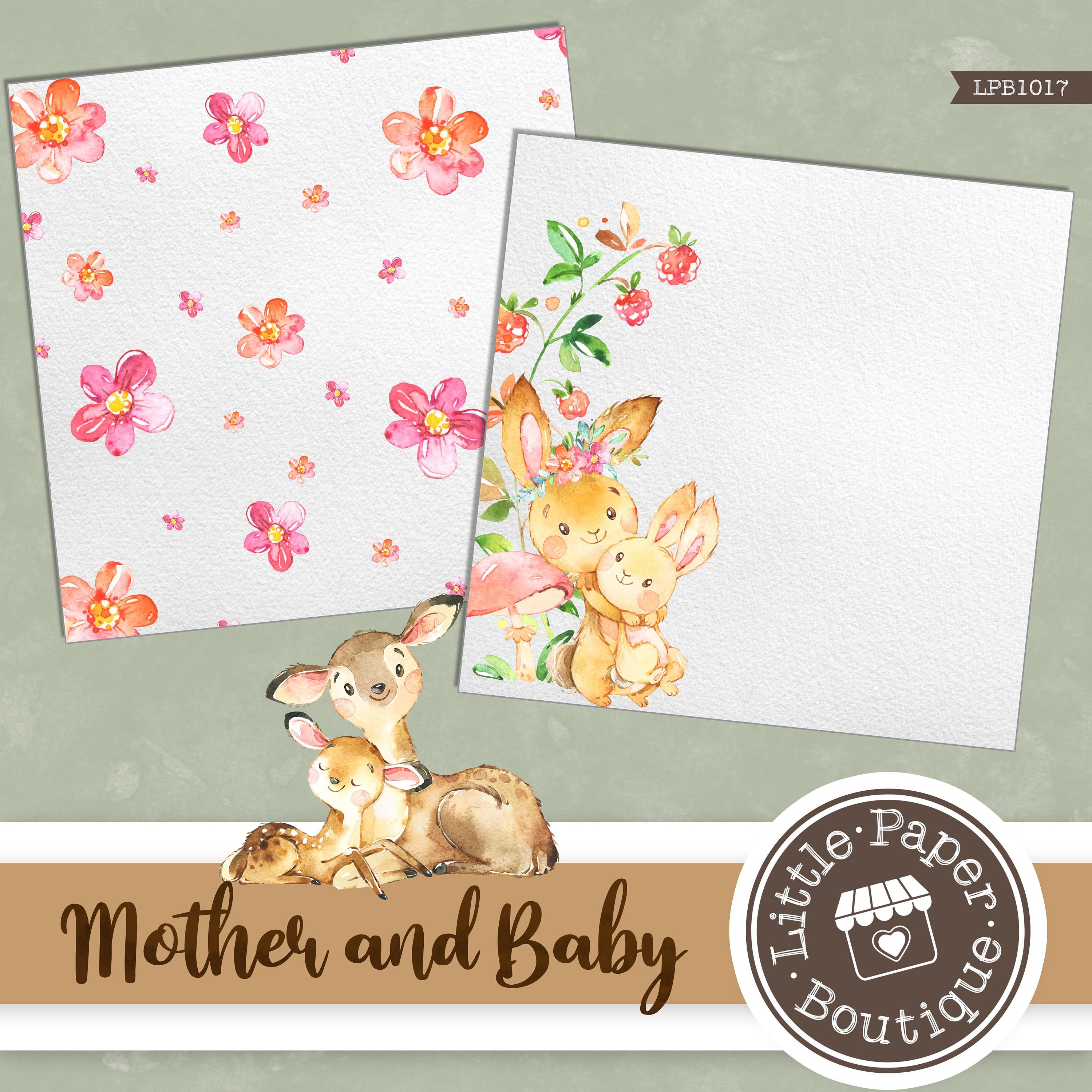 Baby Boy Baby Girl Digital Paper Mother and Baby Mommy and | Etsy