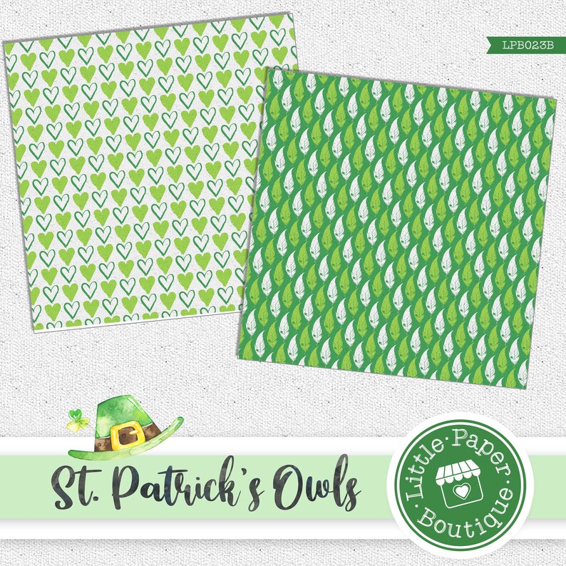 St. Patrick's Day Digital Papers Shamrock Digital Paper | Etsy