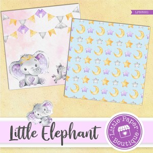 Purple Elephant Digital Paper, Baby Elephant Digital Paper, Baby ...
