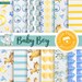 Baby Blue Digital Paper, Blue, Grey, Baby Boy, Digital Paper, Scrapbook ...