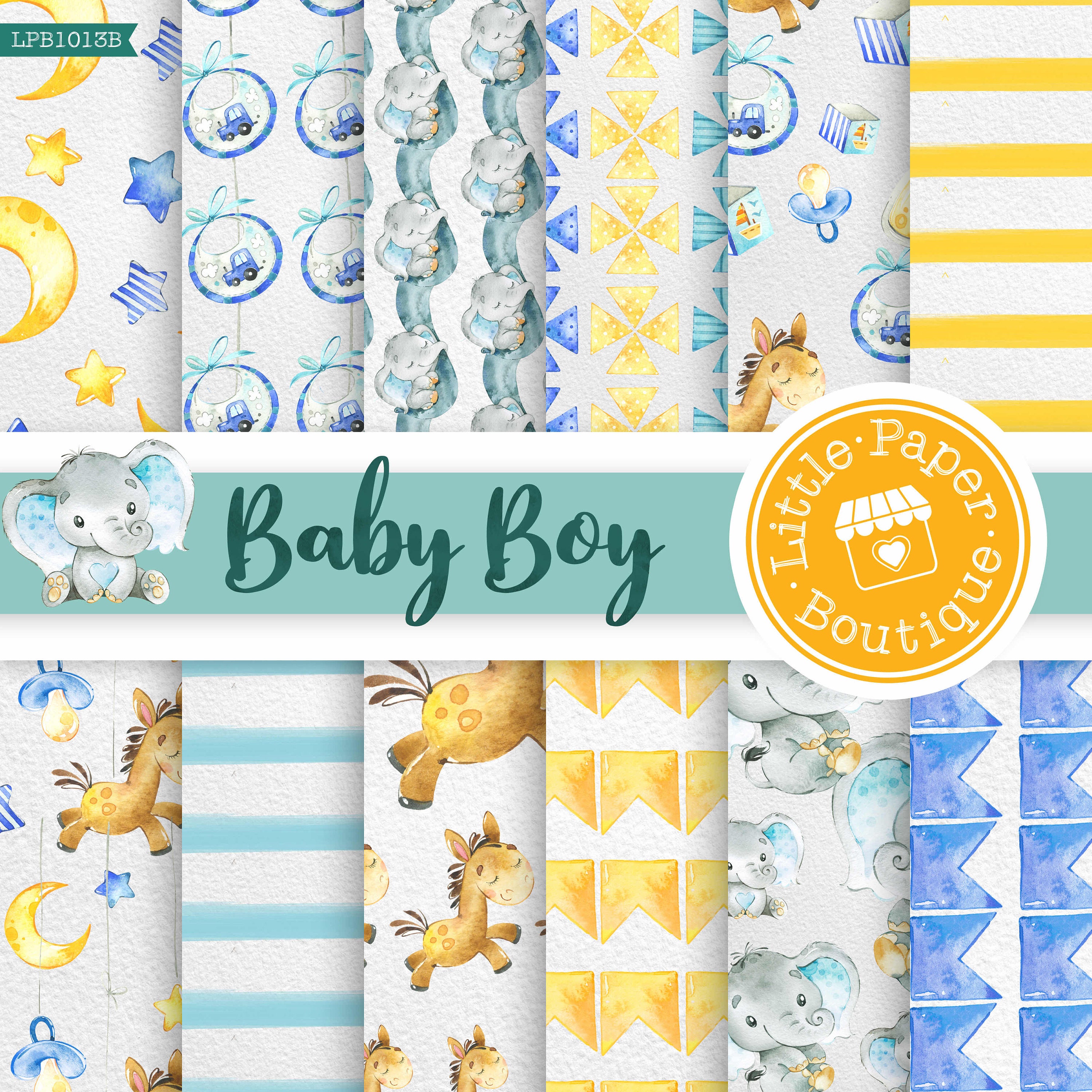 Baby Blue Digital Paper Blue Grey Baby Boy Digital Paper - Etsy