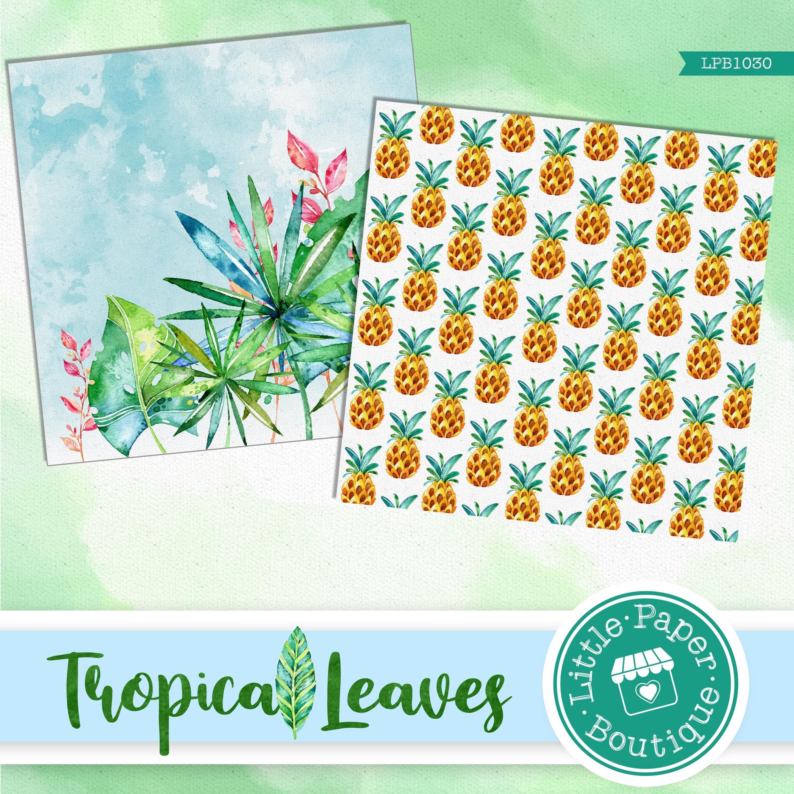 Tropical Leaves Digital Paper Tropical Paper Tropical - Etsy