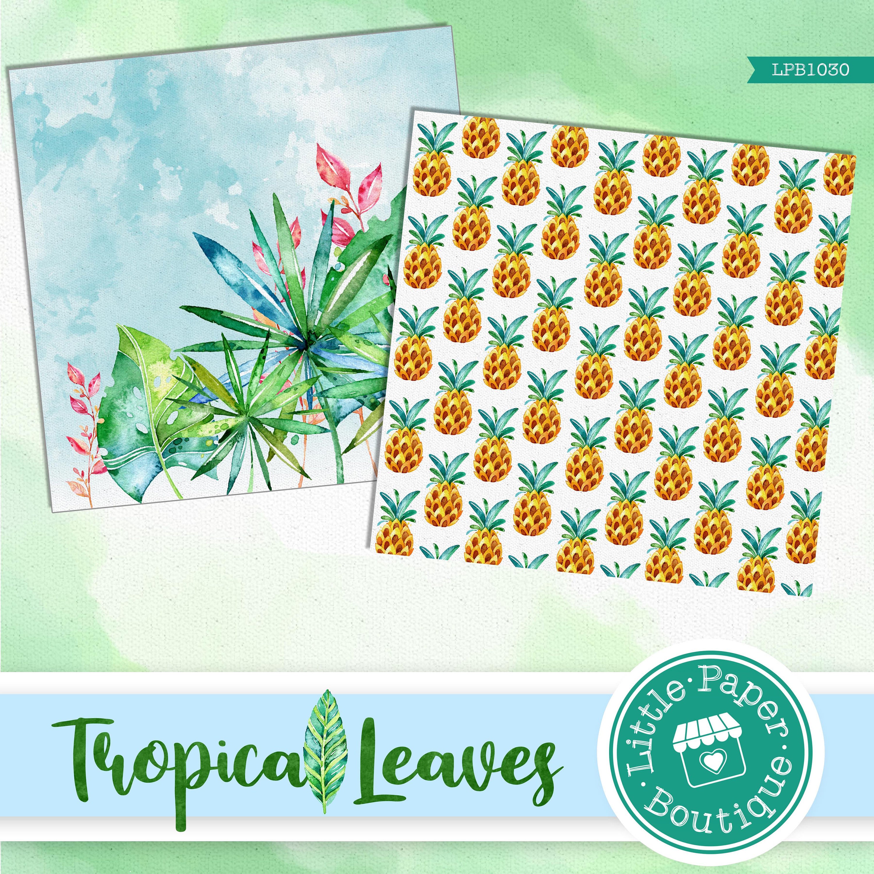 Tropical Leaves Digital Paper Tropical Paper Tropical - Etsy