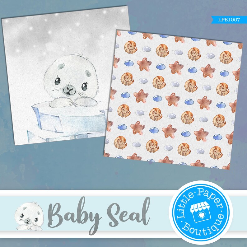 Seal Digital Paper Seal Pattern Ocean Pattern Digital - Etsy
