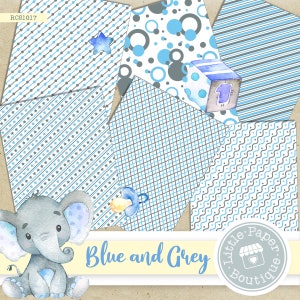 SEAMLESS A4 Letter Baby Blue Digital Paper, Blue, Grey, Baby Boy ...