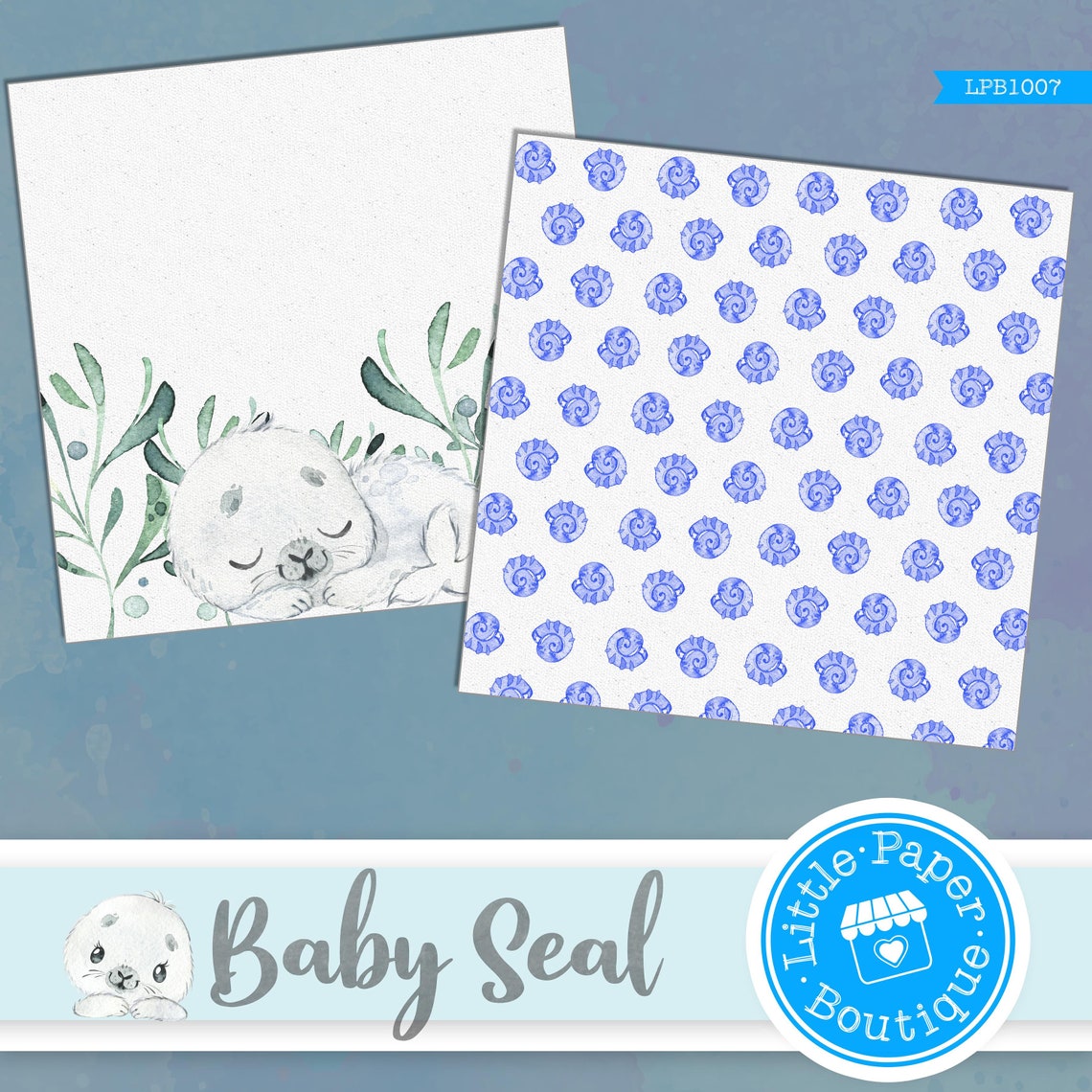 Seal Digital Paper Seal Pattern Ocean Pattern Digital - Etsy