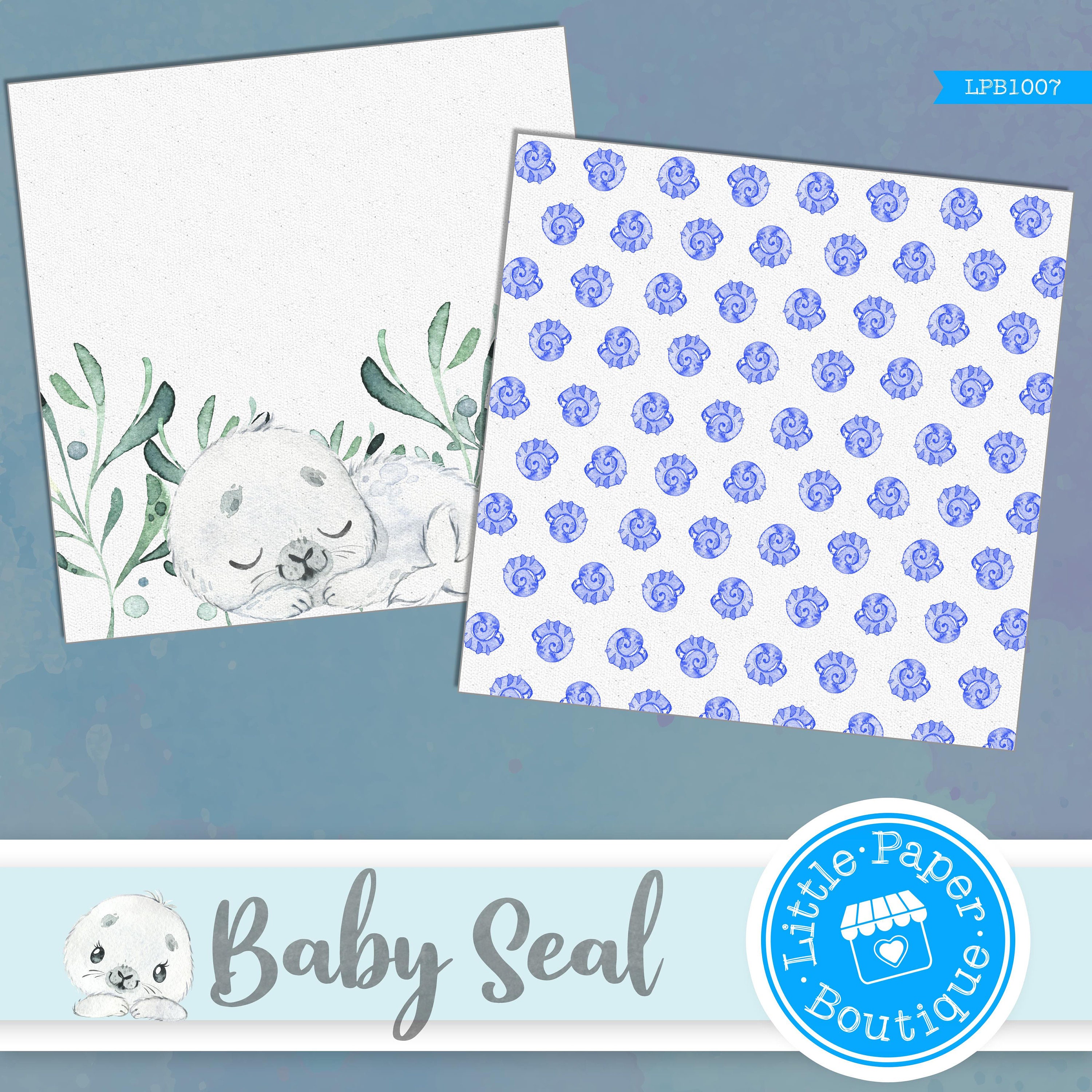 Seal Digital Paper Seal Pattern Ocean Pattern Digital - Etsy