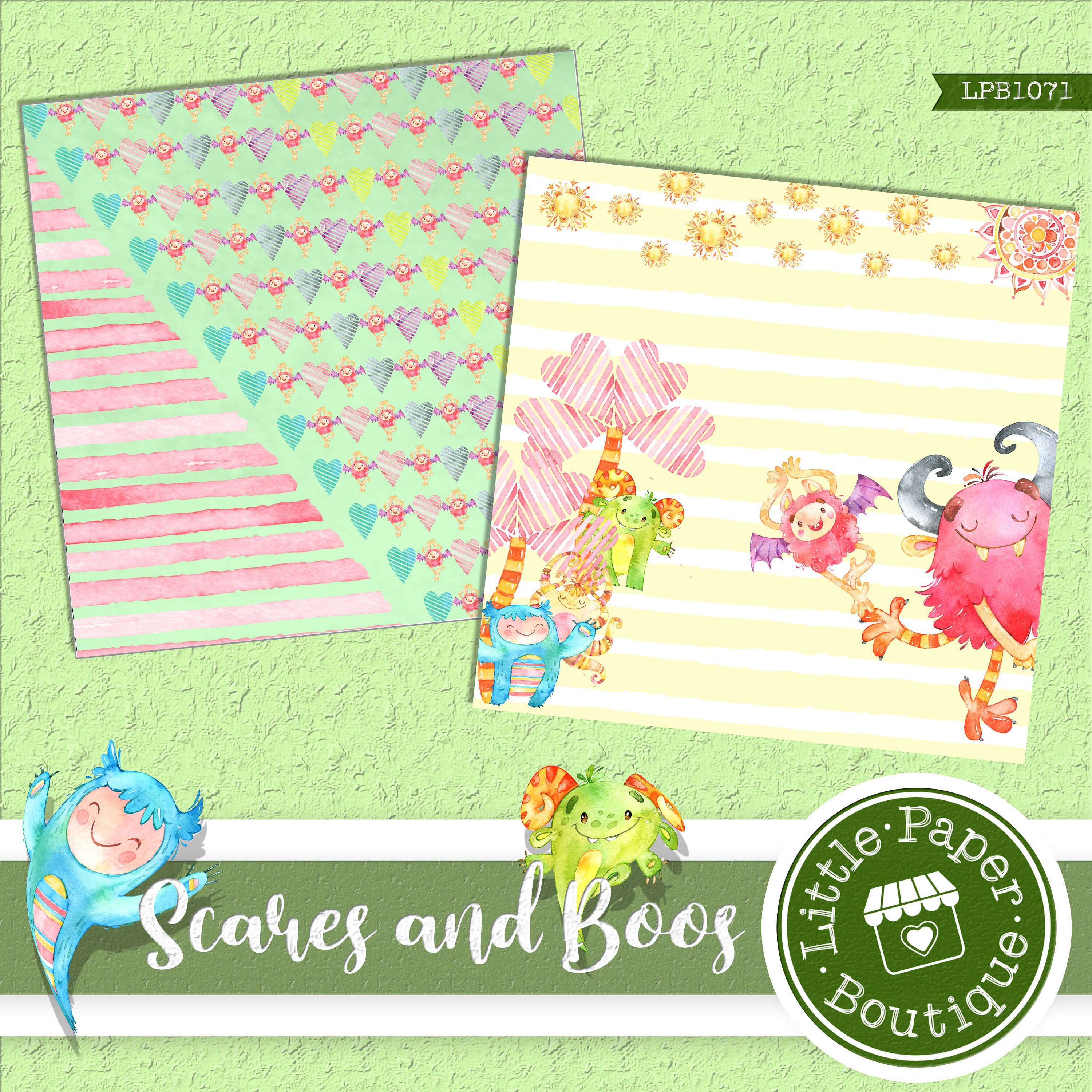 Watercolor Monsters Halloween Instant Download Critters - Etsy