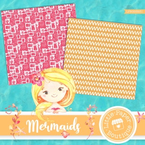 The Little Mermaid Digital Paper, Princess Ariel Scrapbook Papers ...