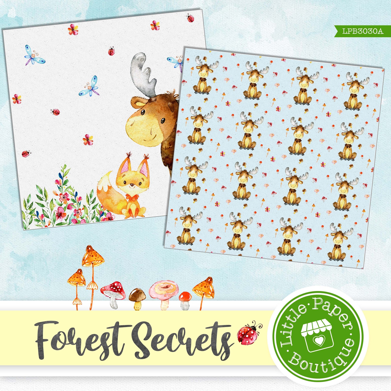 Forest Animals Digital Papers Foxes Digital Papers Digital - Etsy