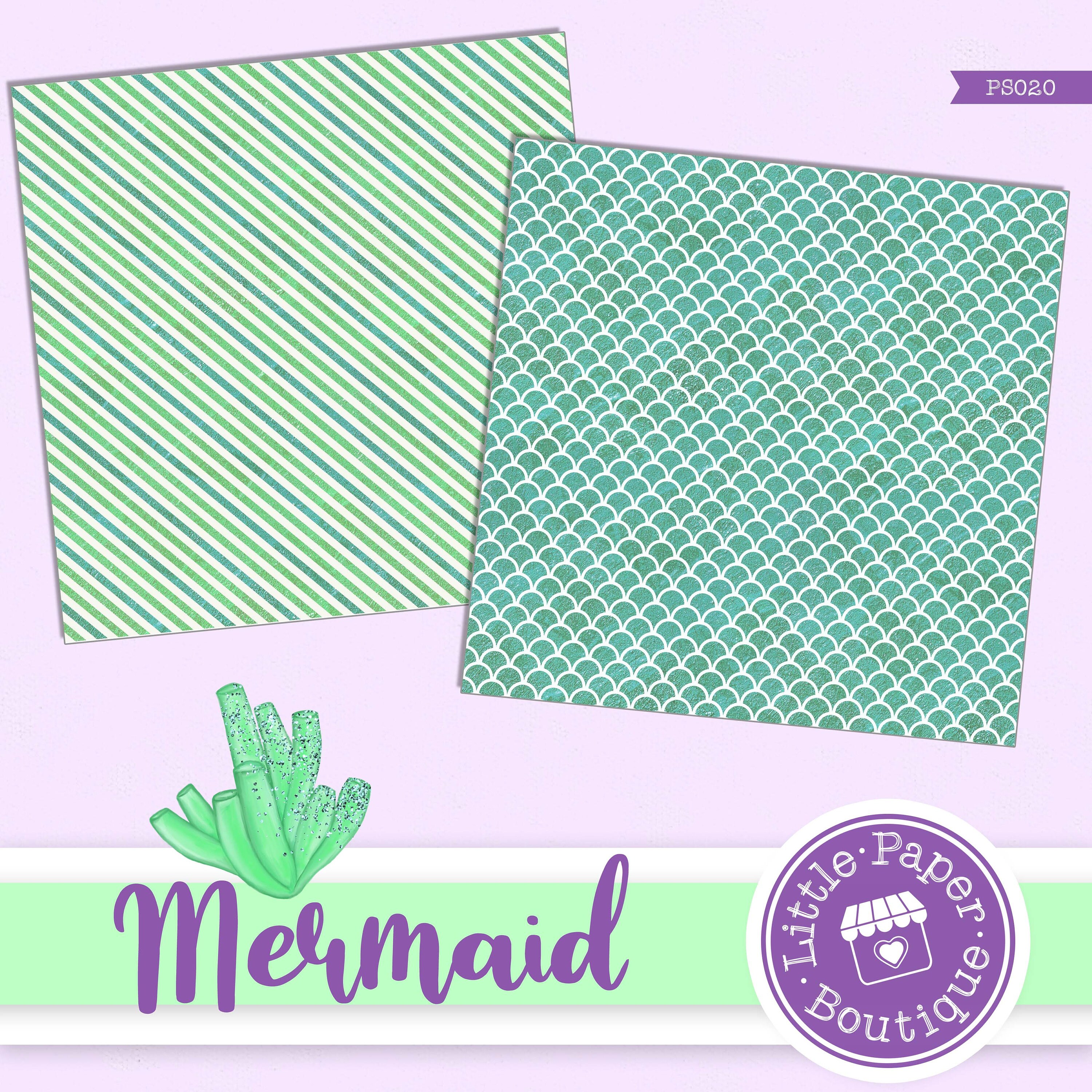 Mermaid Glitter Digital Papers Nautical Papers Ocean Papers - Etsy