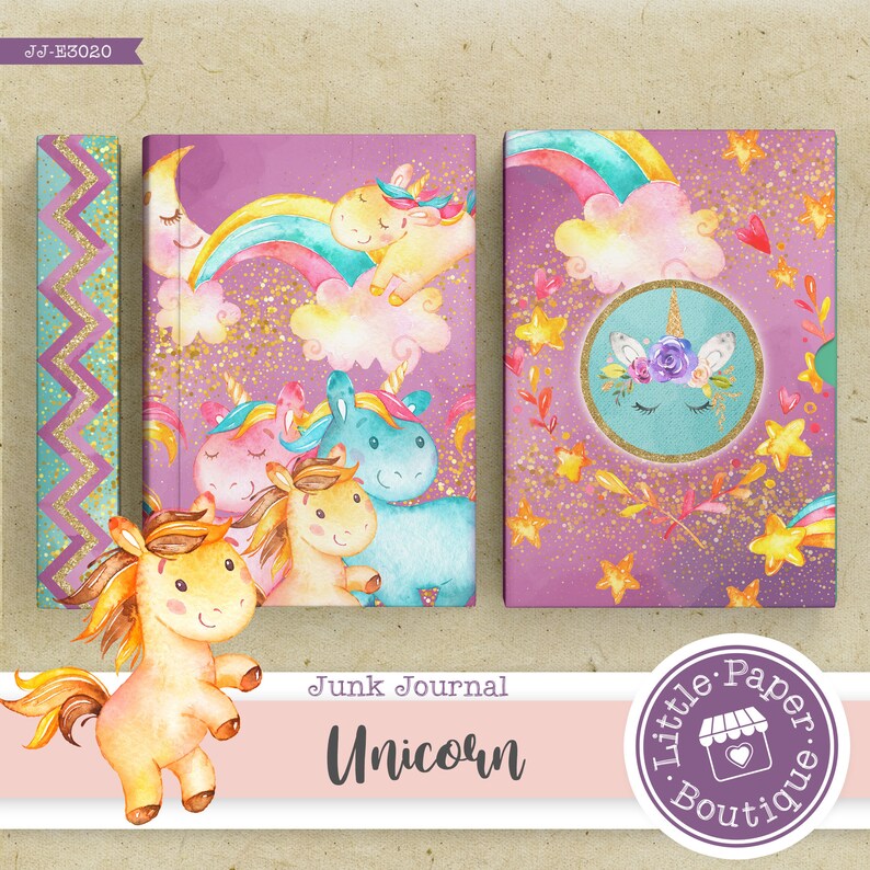 Rainbow Unicorn Digital Junk Journal Kit FULL KIT With - Etsy