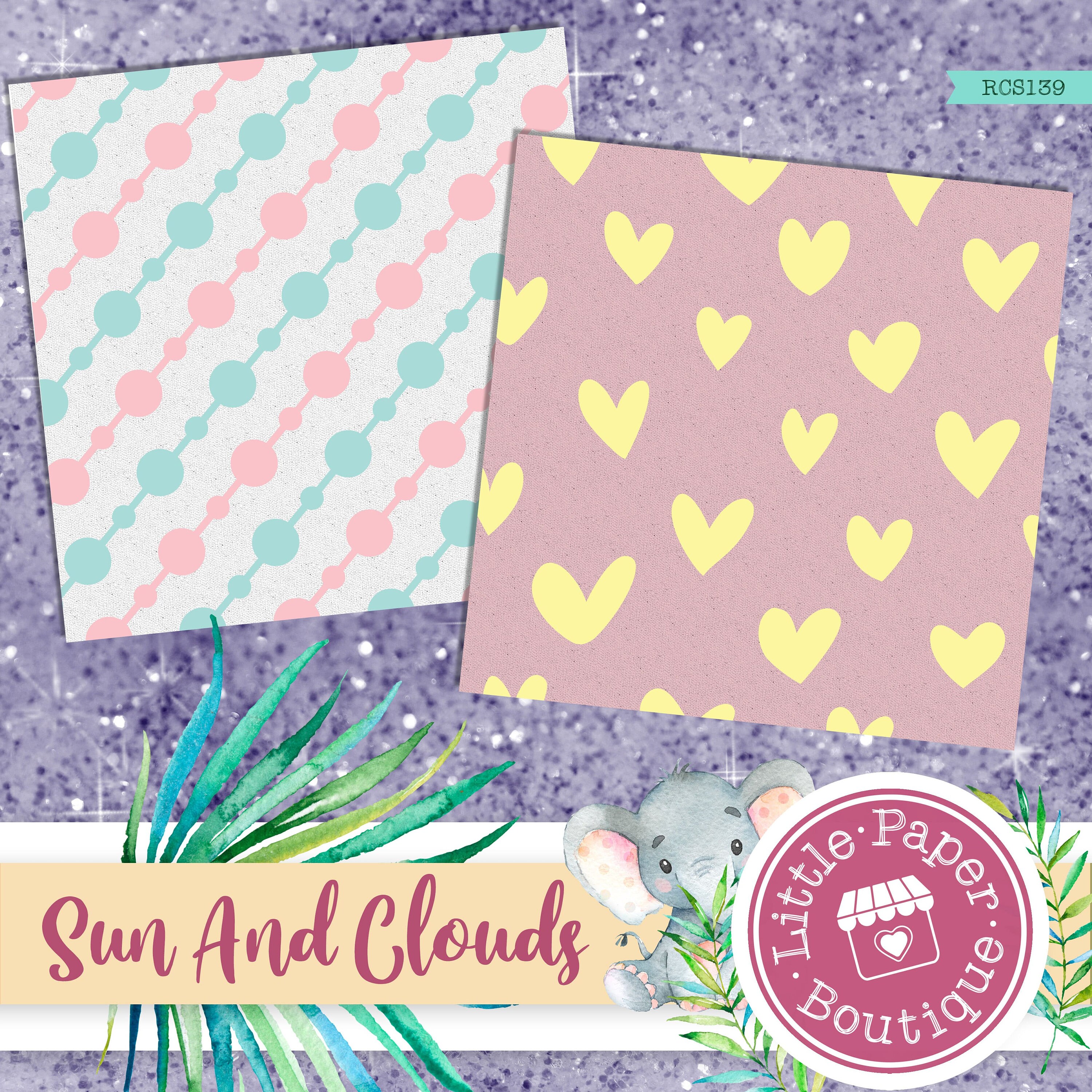Cloud Digital Paper Baby Blue Clouds Digital Papers Moon - Etsy