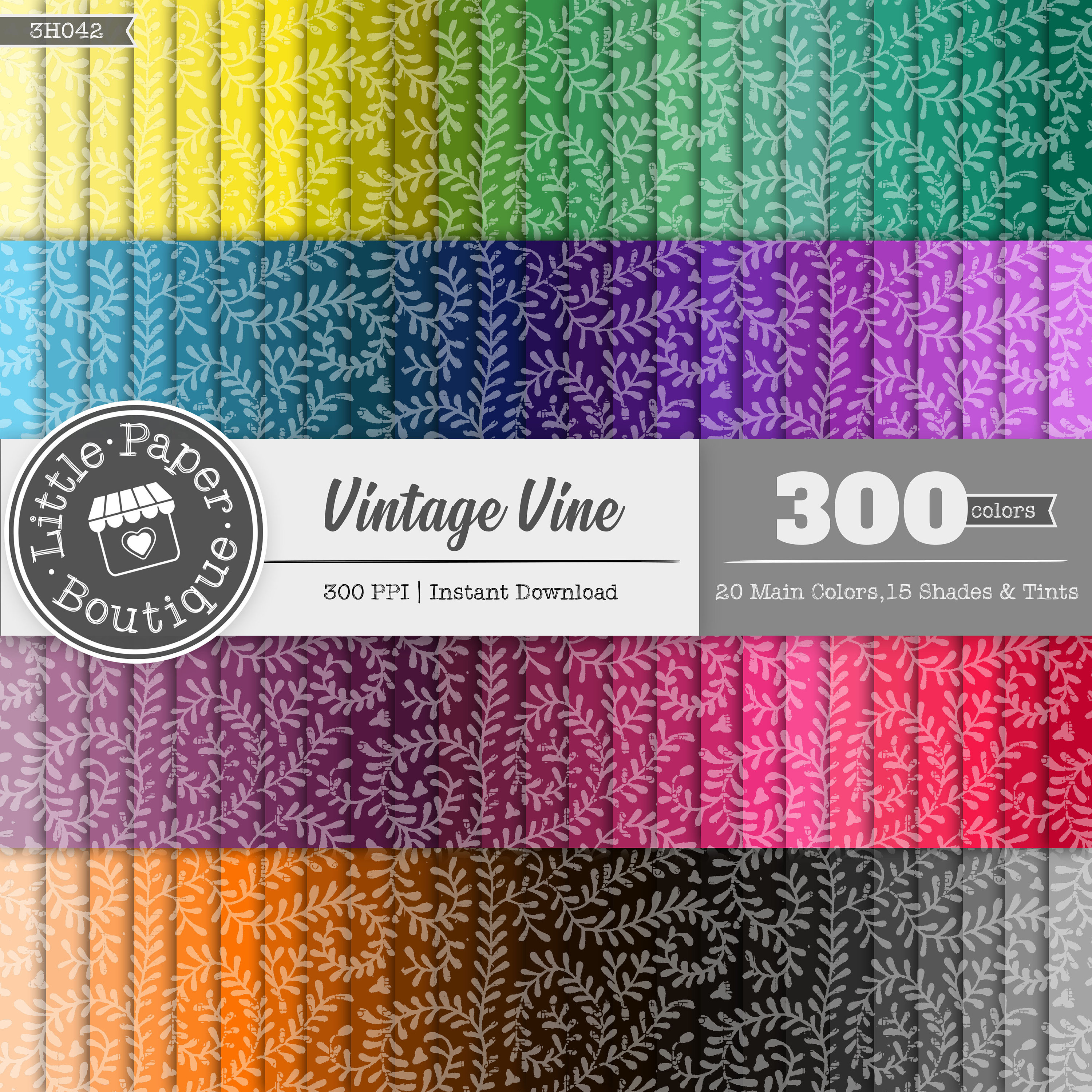 300 Vines Digital Papers Vertical Vine Digital Scrapbook - Etsy