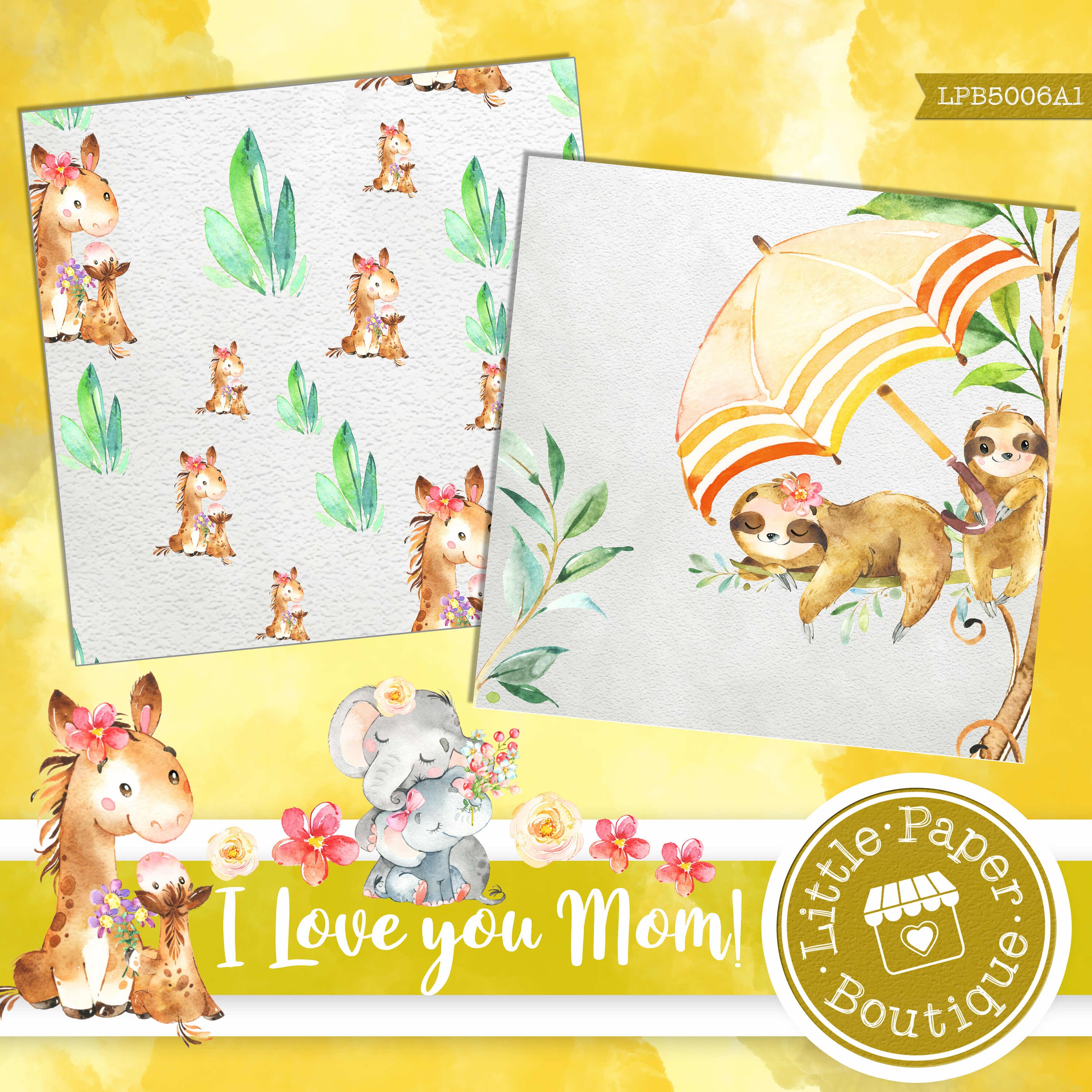 Mother's Day Digital Paper Mother's Day Floral - Etsy