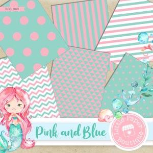 SEAMLESS A4 Letter Mermaid Digital Papers, Nautical Papers, Ocean ...