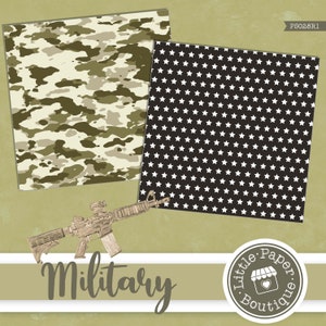 US Army Digital Paper, Army Theme Scrapbook, Military Scrapbook ...