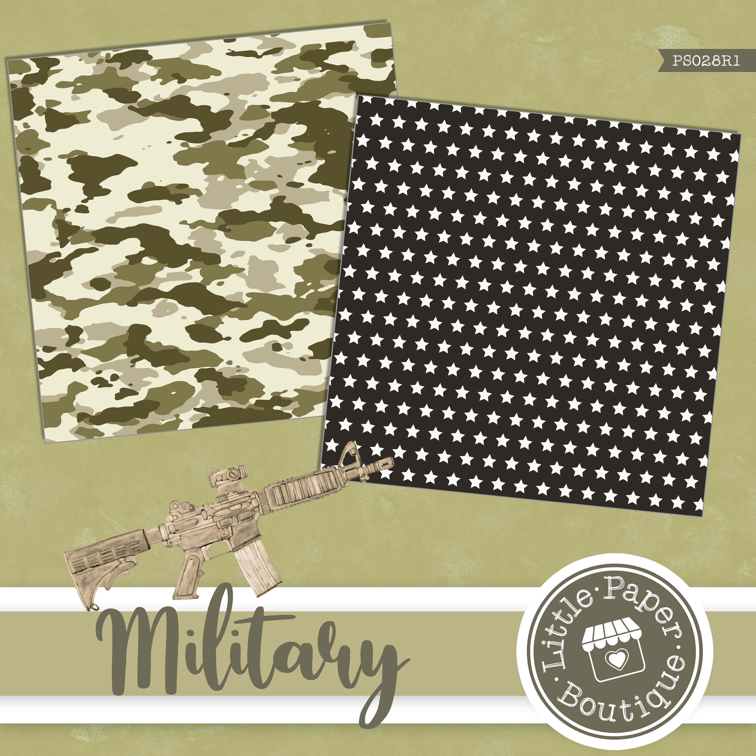 US Army Digital Paper, Army Theme Scrapbook, Military Scrapbook ...
