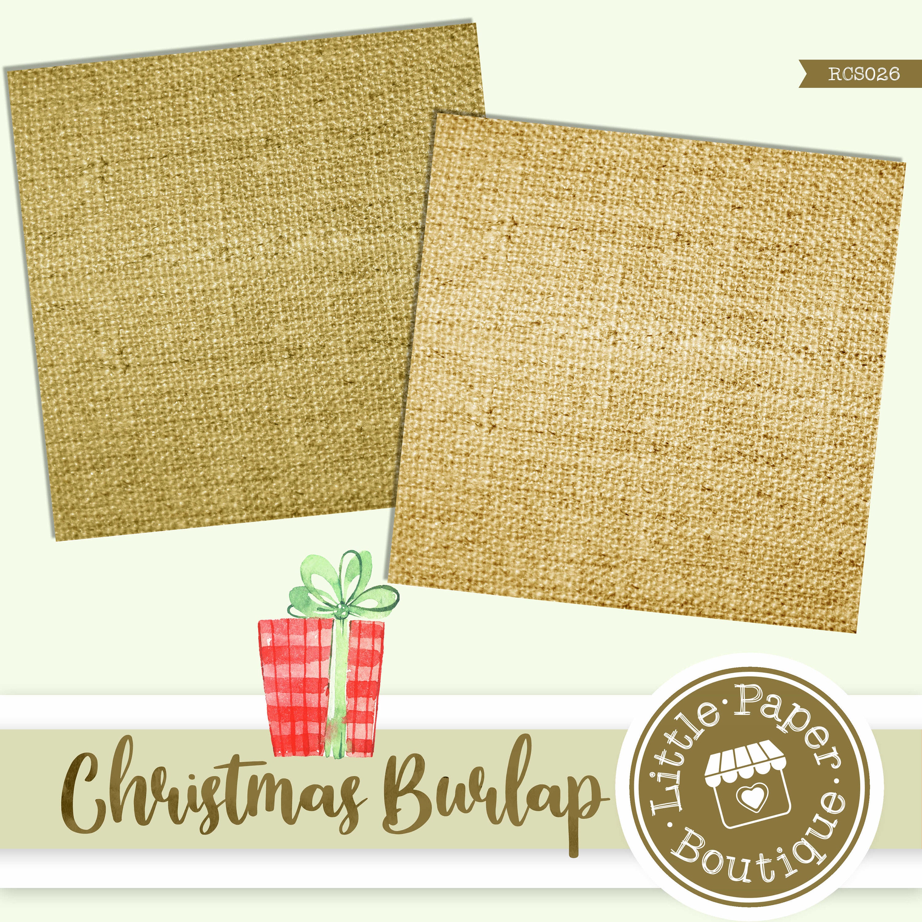 Christmas Burlap Digital Paper - Linen Natural Background, Textures ...